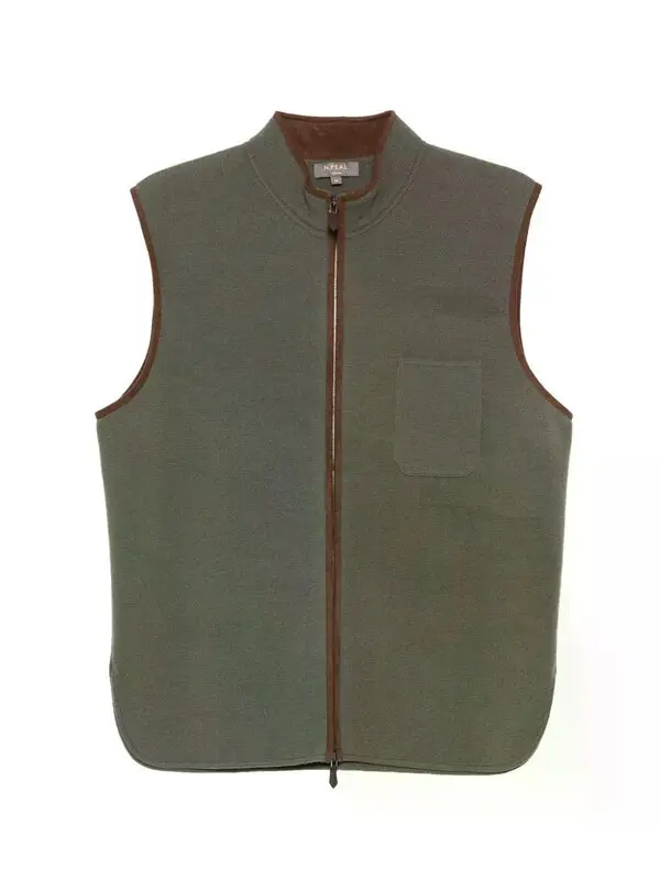 N.peal Shaftsbury Zipped Vest - Green