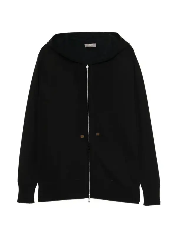 N.peal Two-way Zip Long-sleeve Hoodie - Black
