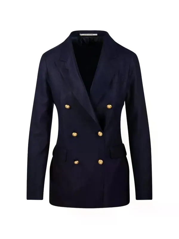 Tagliatore Double-breasted Gold-tone-hardware Jacket - Blue
