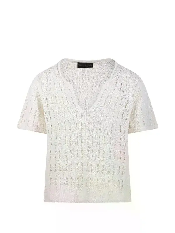 FABRIZIO DEL CARLO V-neck Short-sleeve Top - White