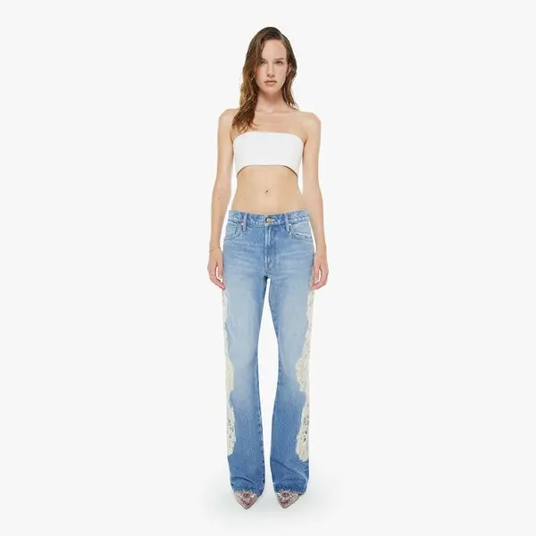 MOTHER Snacks! The Chomp Heel Wish Bone Jeans - Blue