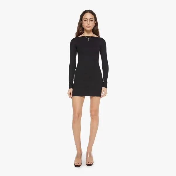 Eterne L/s Boatneck Mini Dress Skirt - Black