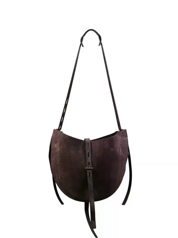MINOBOSSI Lizzie Strap Suede Shoulder Bag - Brown