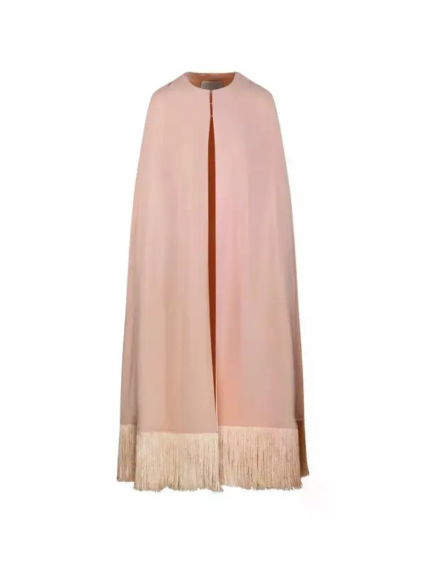 DI STAVNITSER Fringe Cape Coat - Pink