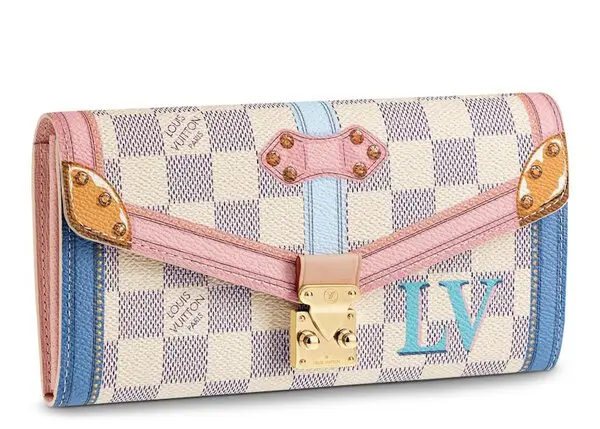 LOUIS VUITTON Wallet Sarah Damier Azur Summer Trunk Collection - White/blue/pink