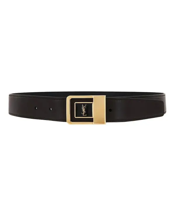 Saint Laurent Black Leather Belt
