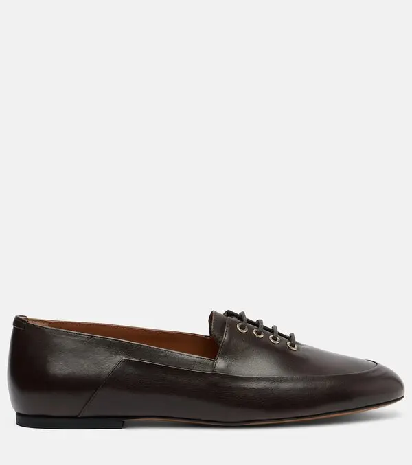 JIL SANDER Leather Lace-up Loafers - Brown