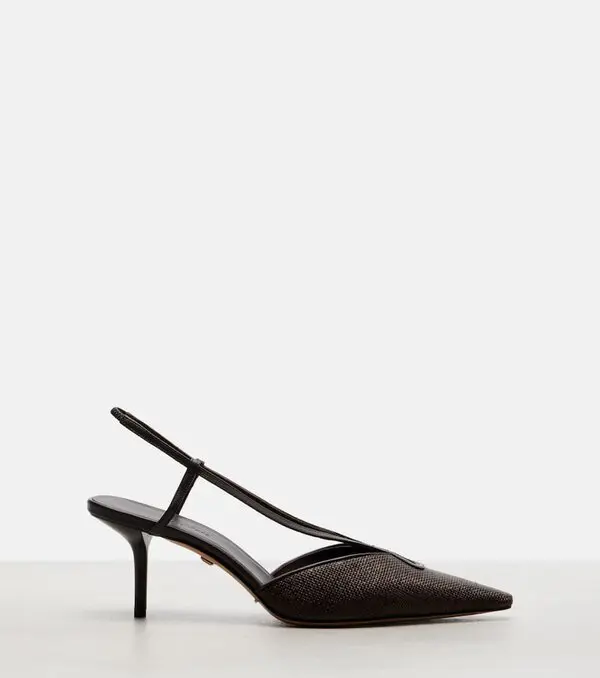 Max Mara Agitano Raffia Slingback Pumps