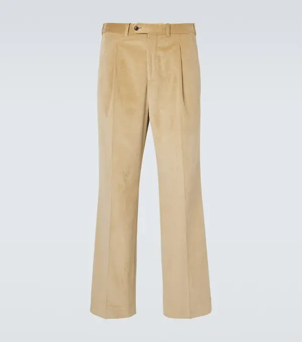 SAMAN AMEL Amo Corduroy Wide-leg Pants - Beige