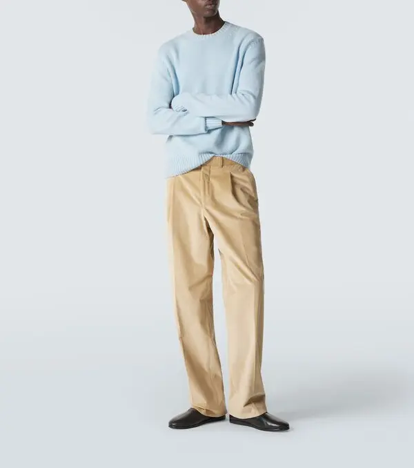 SAMAN AMEL Amo Corduroy Wide-leg Pants - Beige