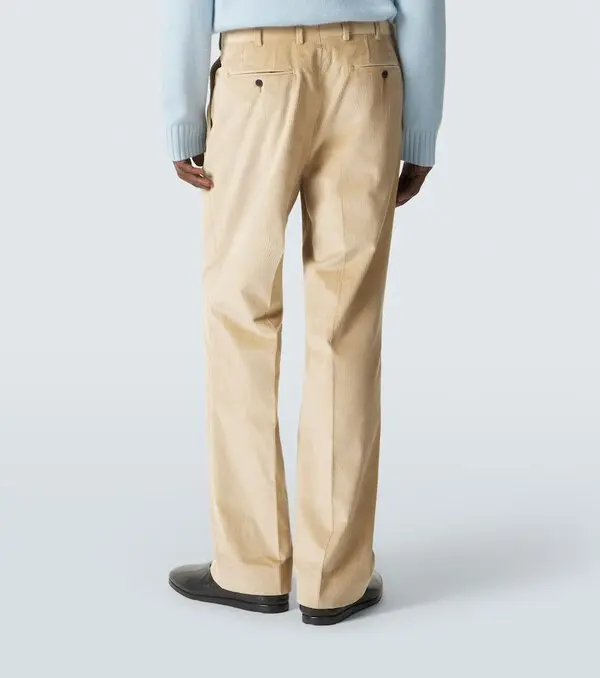 SAMAN AMEL Amo Corduroy Wide-leg Pants - Beige