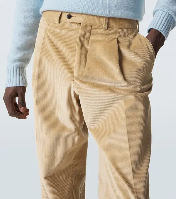 SAMAN AMEL Amo Corduroy Wide-leg Pants - Beige