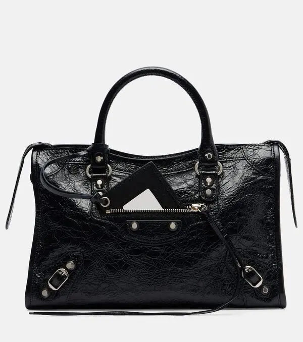 Balenciaga Le City Small Leather Tote Bag - Black
