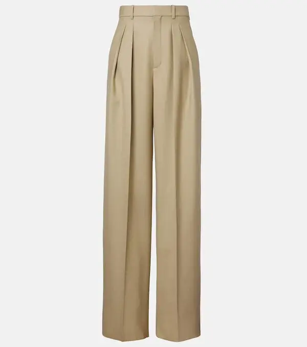 Saint Laurent Wool And Silk Wide-leg Pants