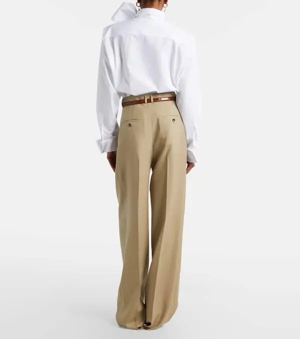 Saint Laurent Wool And Silk Wide-leg Pants