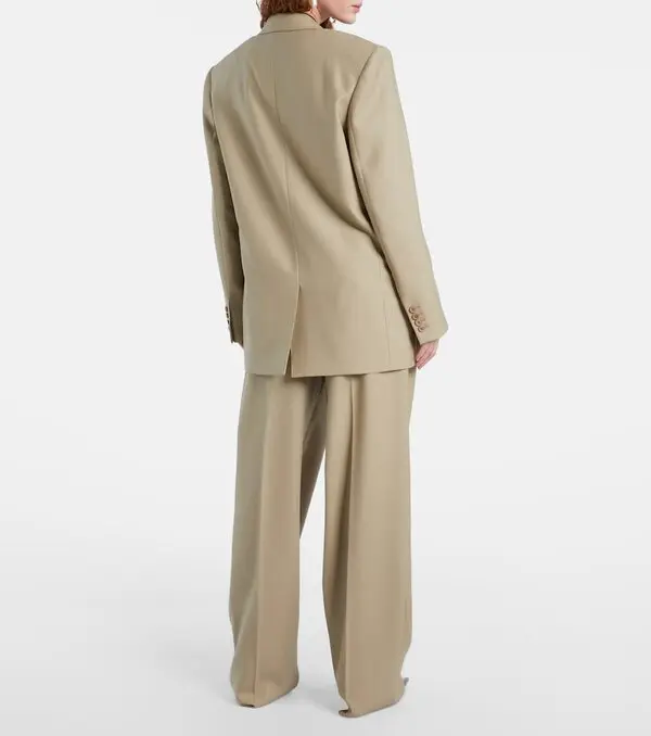 Saint Laurent Wool And Silk Wide-leg Pants