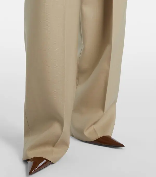 Saint Laurent Wool And Silk Wide-leg Pants