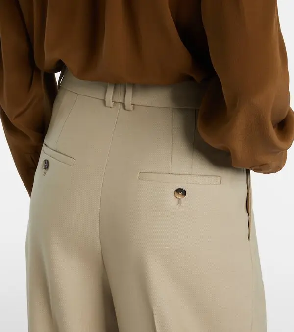 Saint Laurent Wool And Silk Wide-leg Pants