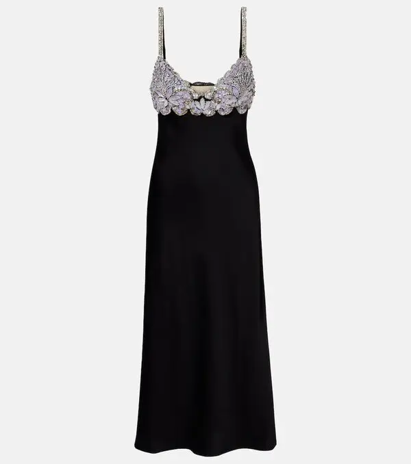 Valentino Garavani Embellished Cady Midi Dress - Black
