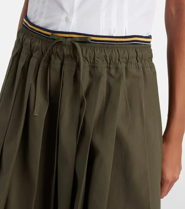 Prada Pleated Poplin Midi Skirt