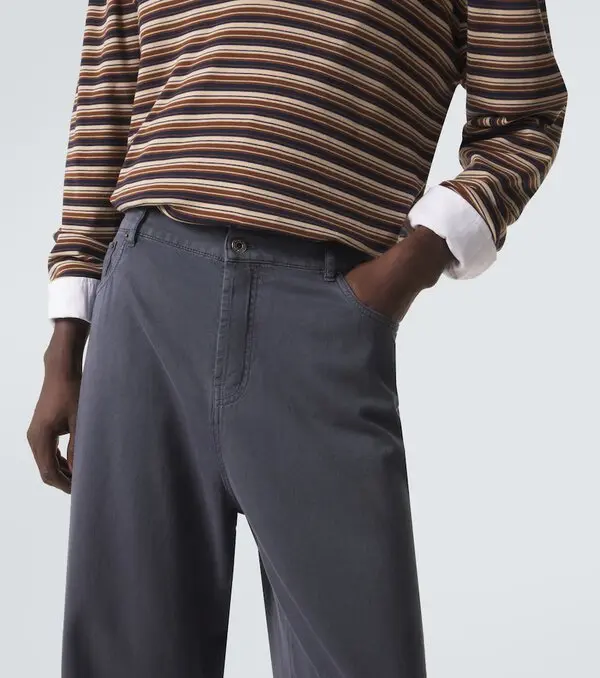 Miu Miu Embroidered Wide-leg Jeans - Grey