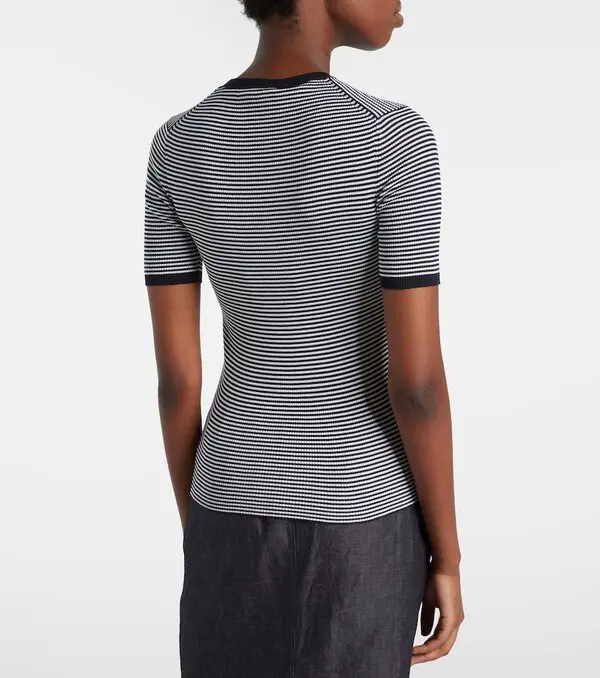 Prada Logo Striped Silk Sweater