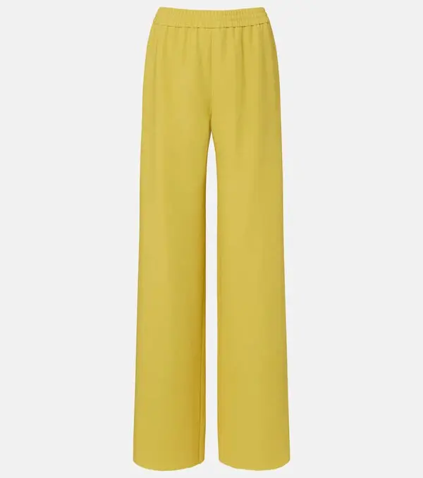 Valentino Garavani Silk Wide-leg Pants - Yellow