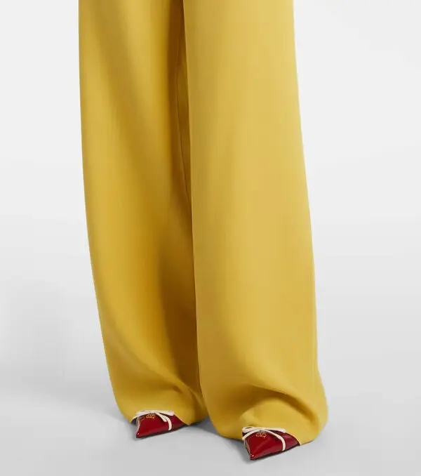 Valentino Garavani Wide-leg Silk Pants - Yellow