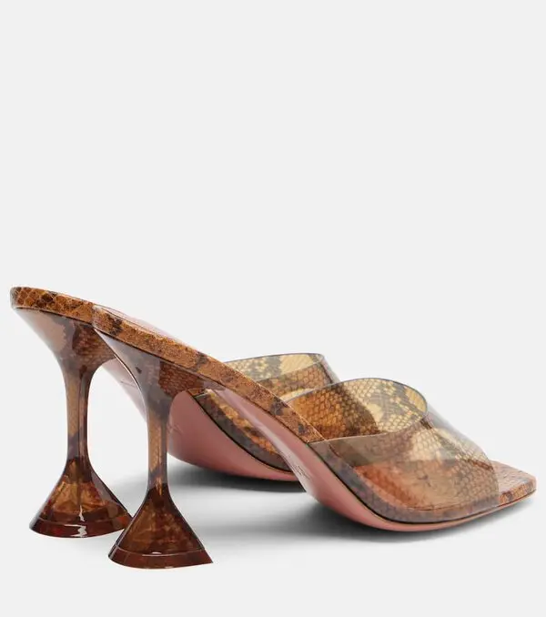Amina Muaddi Lupita Snake-print Pvc Mules