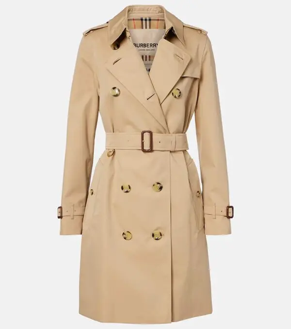 Burberry Cotton Gabardine Trench Coat - Beige