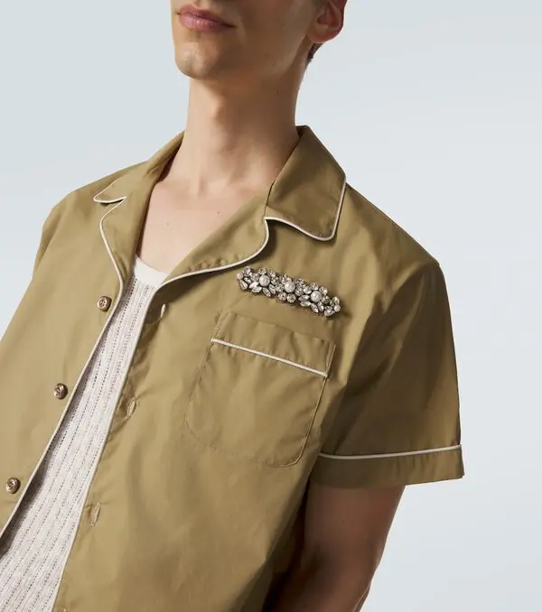 Simone Rocha Embellished Cotton Bowling Shirt