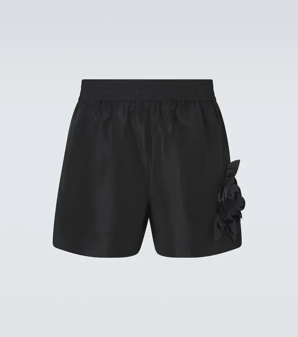 Simone Rocha Floral-appliqué Shorts - Black