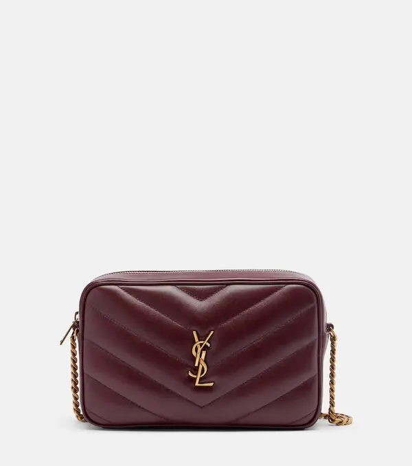 Saint Laurent Loulou Small Leather Camera Bag - Burgundy