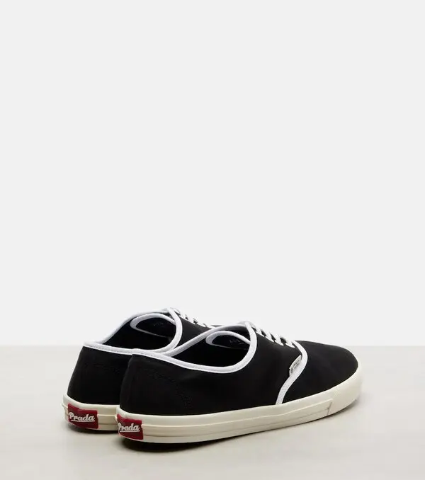 Prada Canvas Lace-up Sneakers - Black