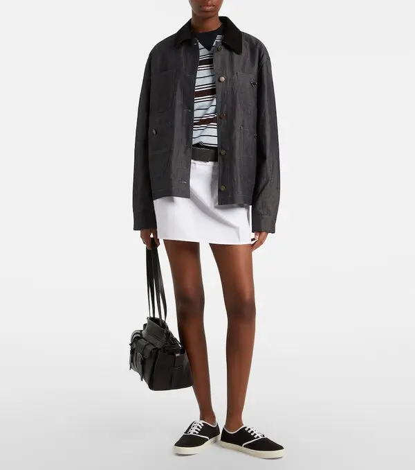 Prada Canvas Lace-up Sneakers - Black