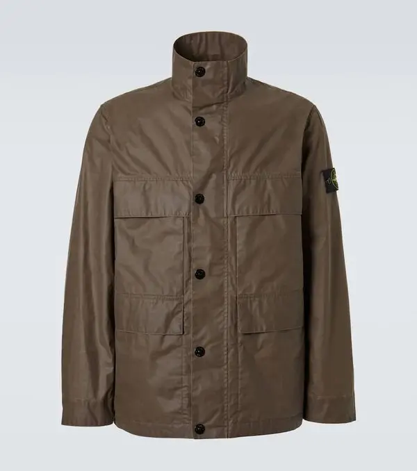 Stone Island Hooded Canvas Field Jacket - Brown