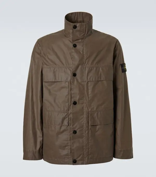 Stone Island Hooded Canvas Field Jacket - Brown