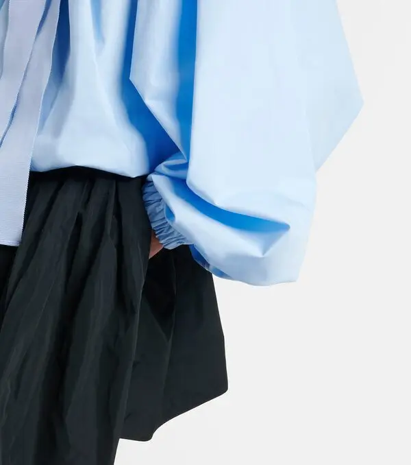 PATOU Tie-neck Cotton Blouse - Blue