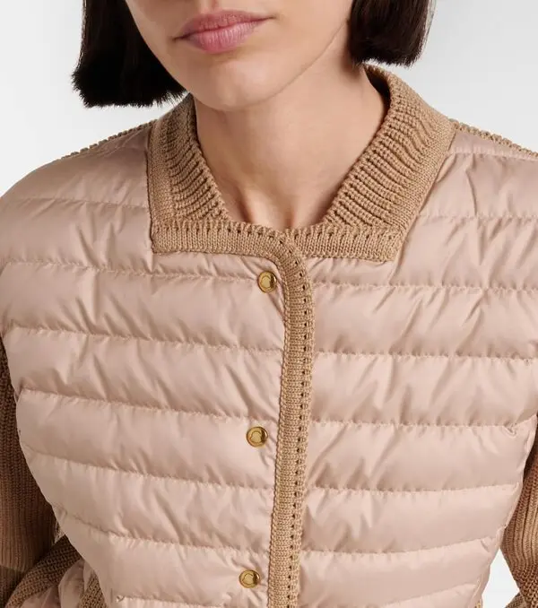 Moncler Down-paneled Cotton Cardigan