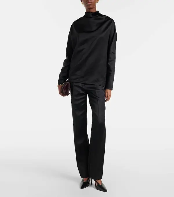 TOTEME Straight Leg Pants - Black