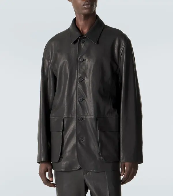 Auralee Leather Blouson Jacket