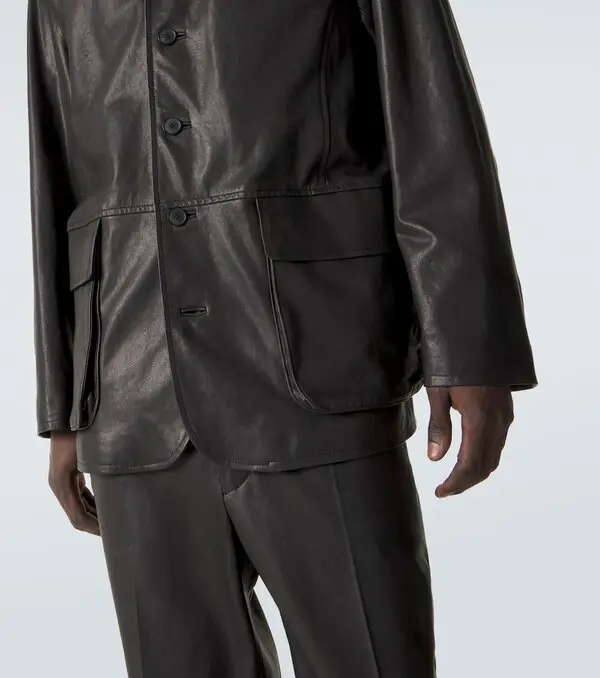 Auralee Leather Blouson Jacket
