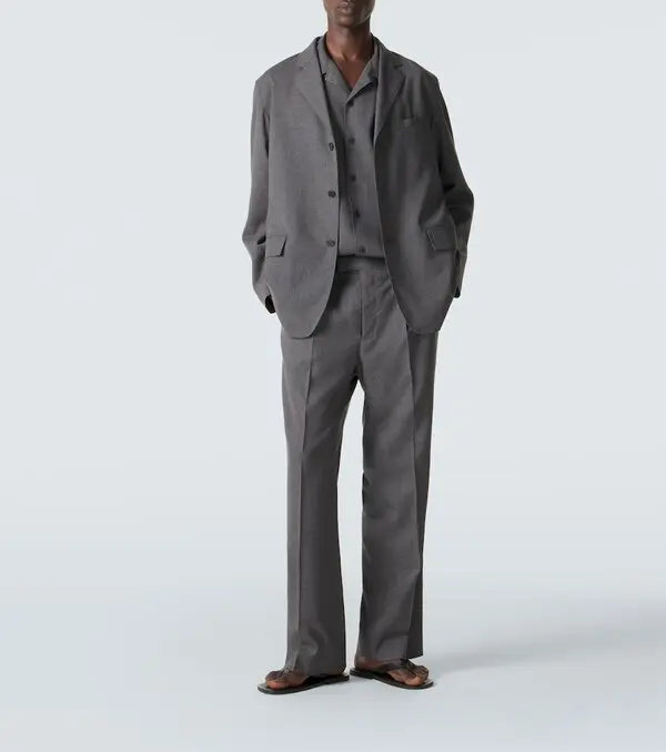 Auralee Cashmere Poplin Blazer - Grey