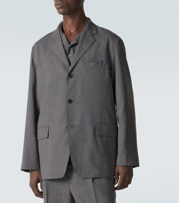 Auralee Cashmere Poplin Blazer - Grey