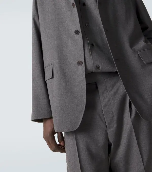 Auralee Cashmere Poplin Blazer - Grey