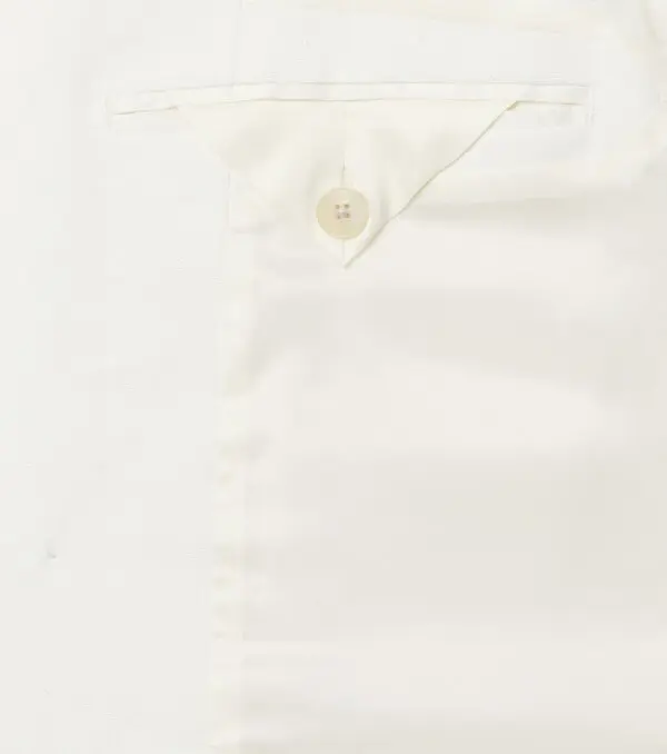 Auralee Double-breasted Wool, Cotton, And Linen Blazer - White