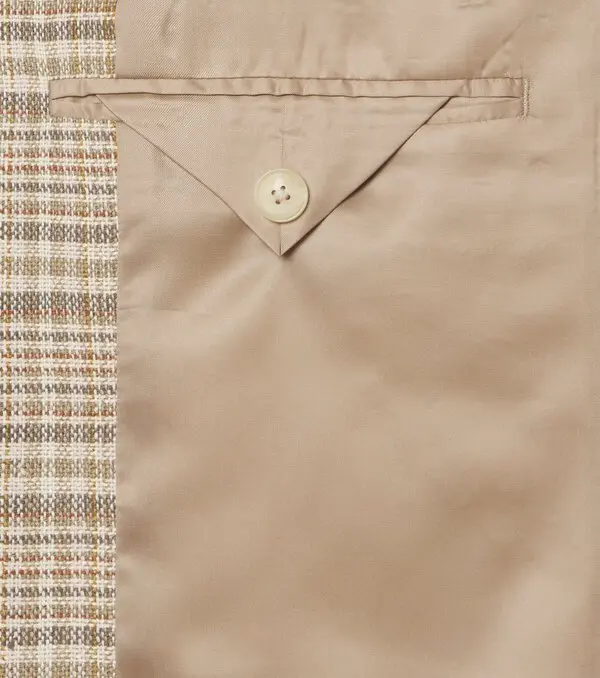 Auralee Checked Silk And Linen Tweed Jacket