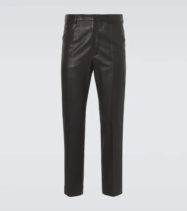 Auralee Leather Straight Pants