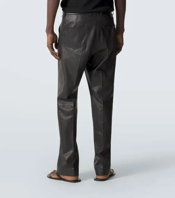 Auralee Leather Straight Pants