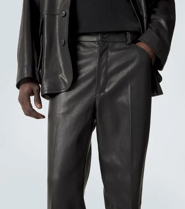 Auralee Leather Straight Pants